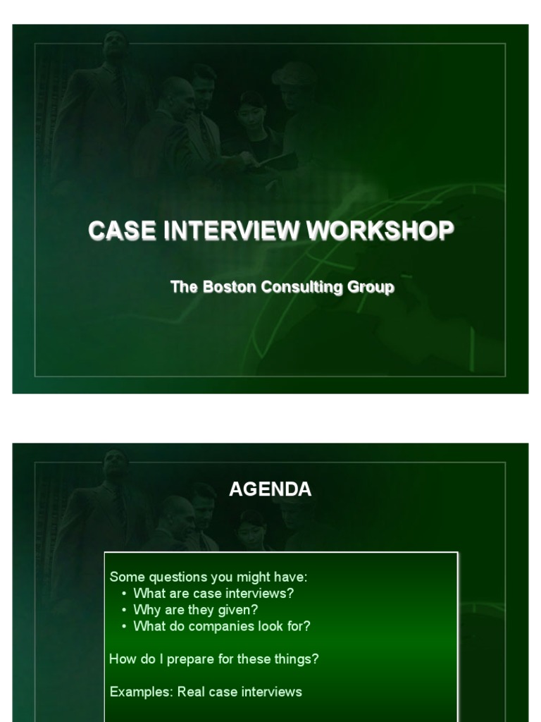 Case Interview Workshop: The Boston Consulting Group | PDF | Human Nature | Cognitive Science