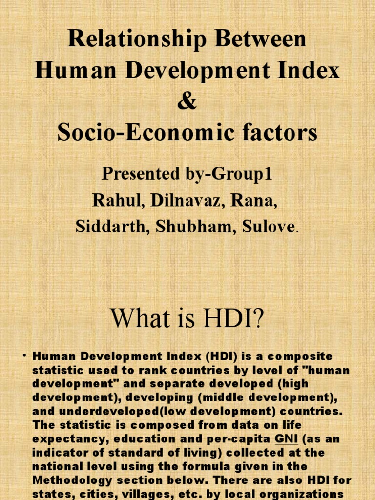 Relationship Between HDI and Socio-Economic Factors | PDF | Human ...