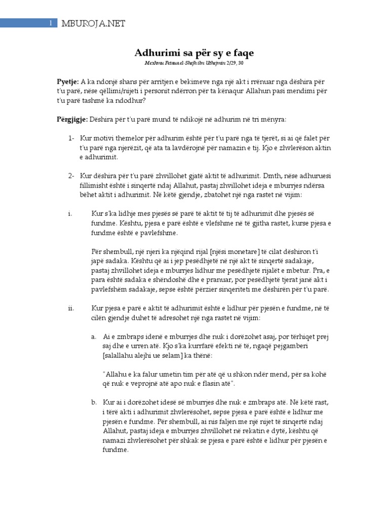 Adhurimi Sa Për Sy e Faqe | PDF