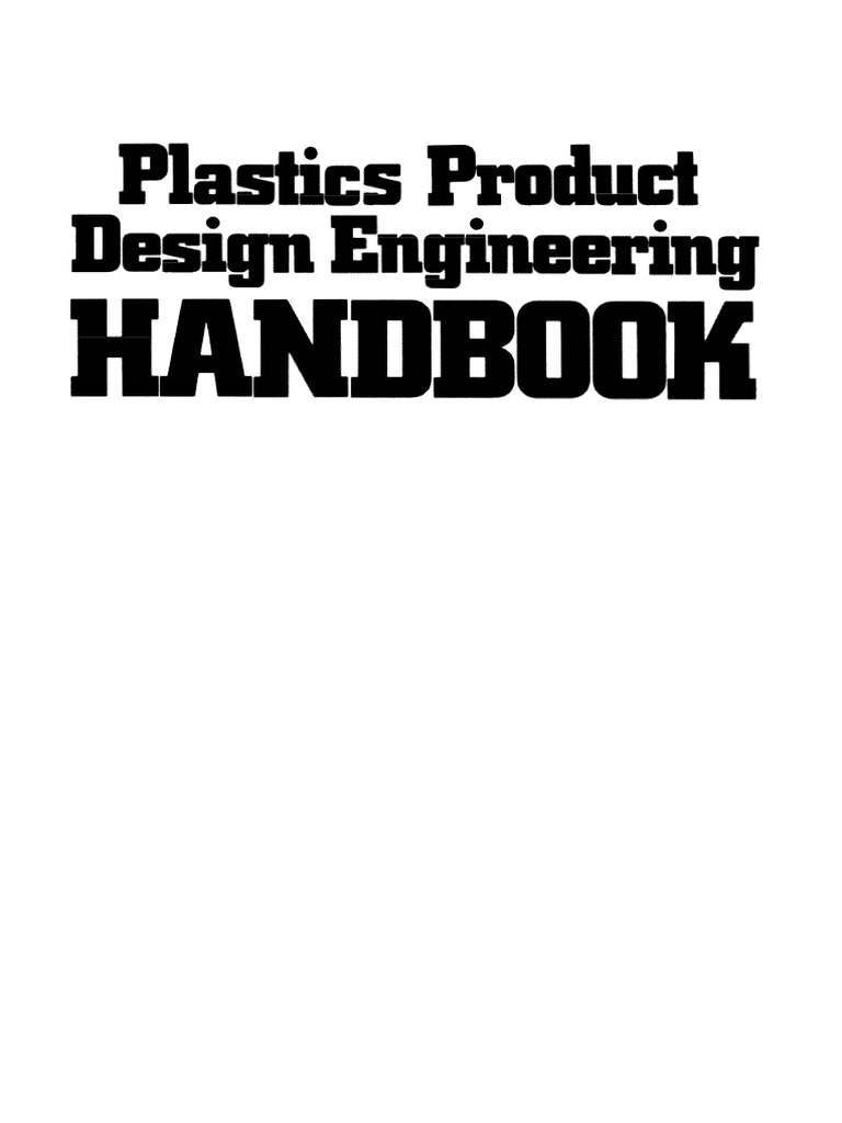 Plastics Product Design Engineering Handbook (1984, Springer US ...