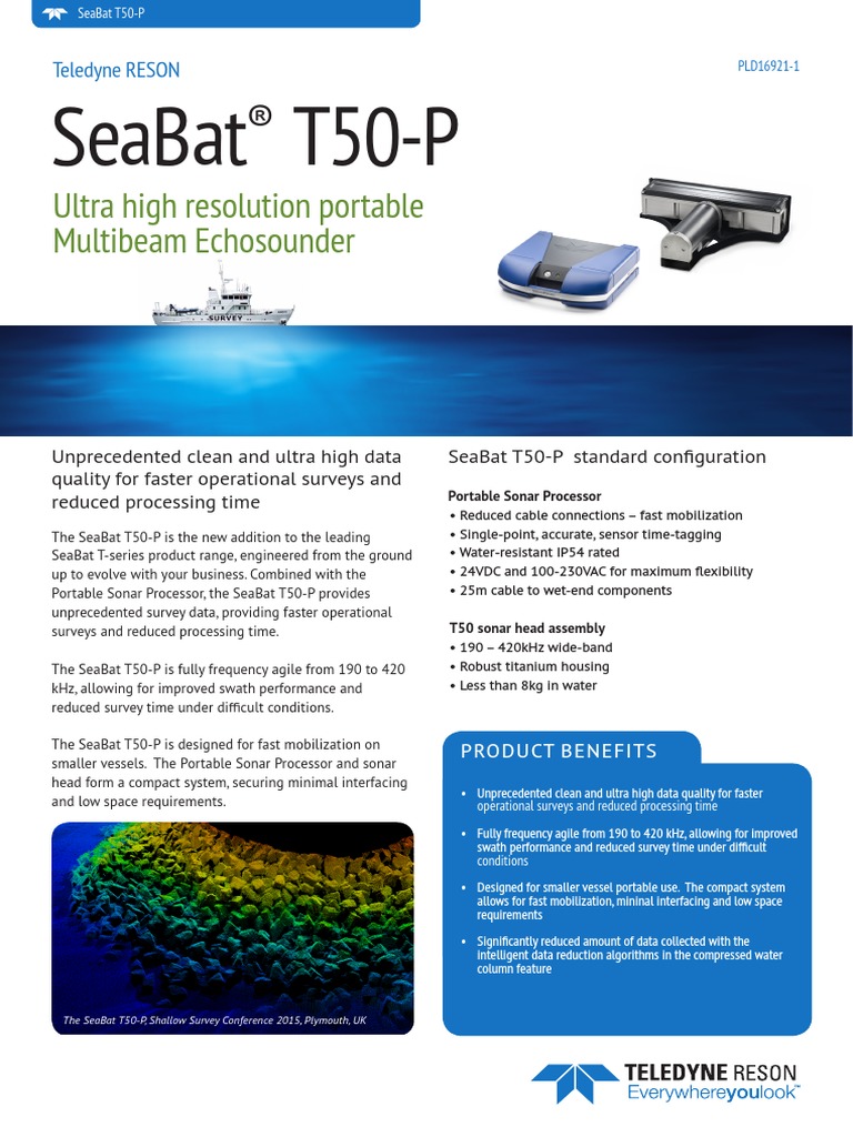 Seabat T50-P: Ultra High Resolution Portable Multibeam Echosounder ...