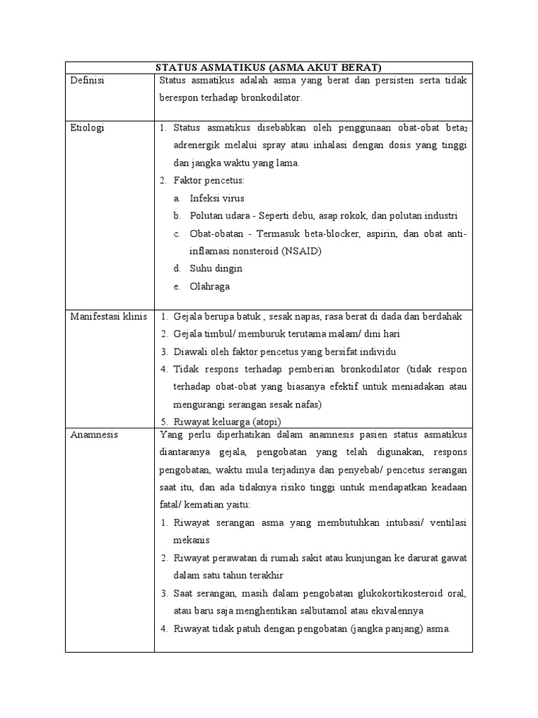 Status Asmatikus | PDF