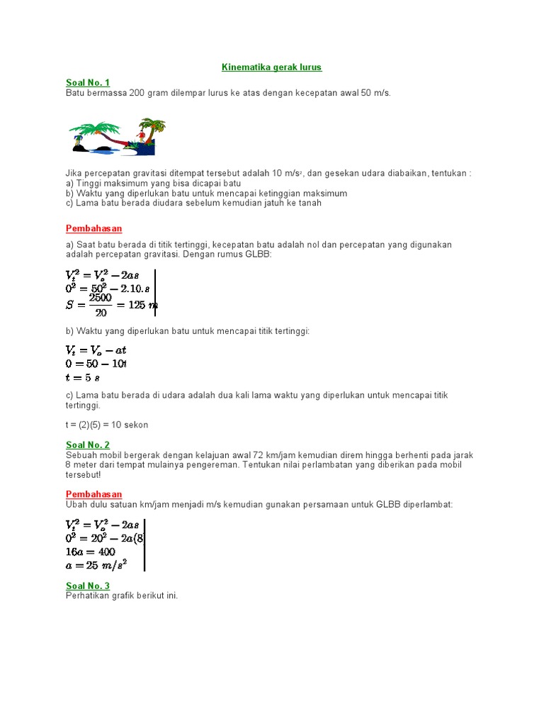 Contoh Soal Kinematika Gerak Lurus | PDF | Metode & Bahan Ajar