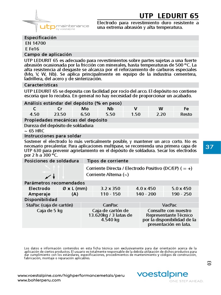 p37 - UTP LEDURIT 65 | PDF | Soldadura | Construcción