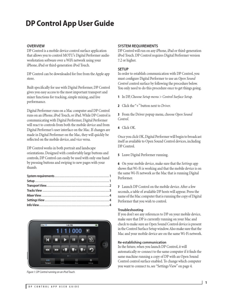 DP Control App User Guide | PDF | Ios | I Pod