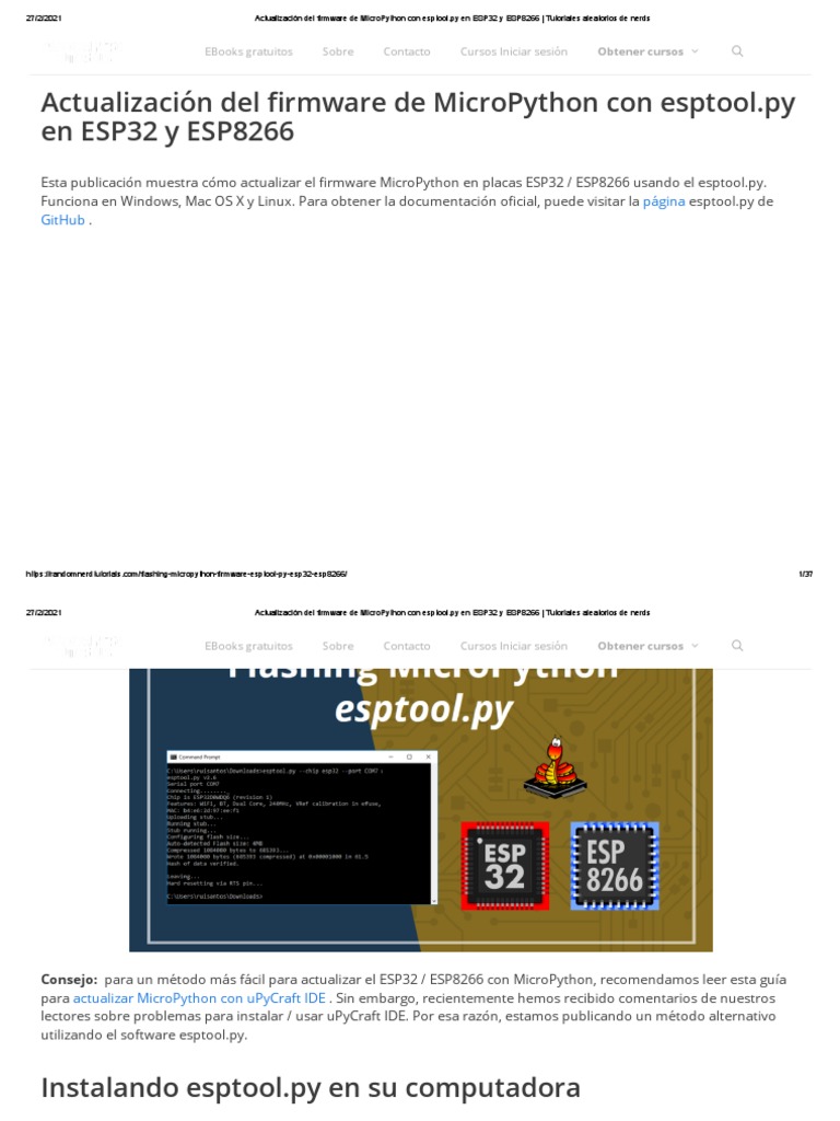 Actualización Del Firmware de MicroPython Con Esptool - Py en ESP32 y ESP8266 - Tutoriales ...