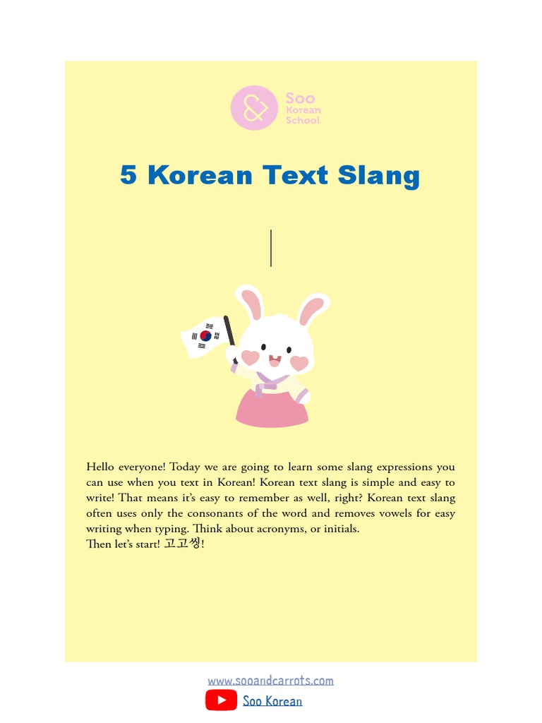 Korean Text Slang Essentials | PDF | Human Communication | Languages