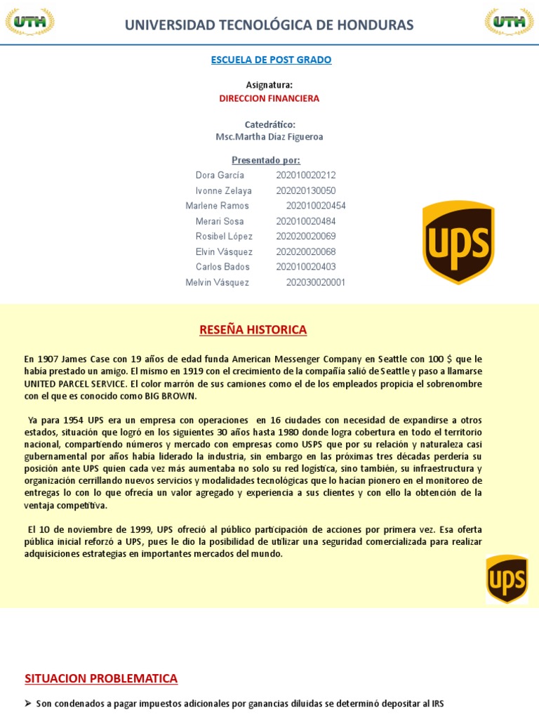 Grupo 4 Caso UPS | PDF | Compartir (Finanzas) | United Parcel Service