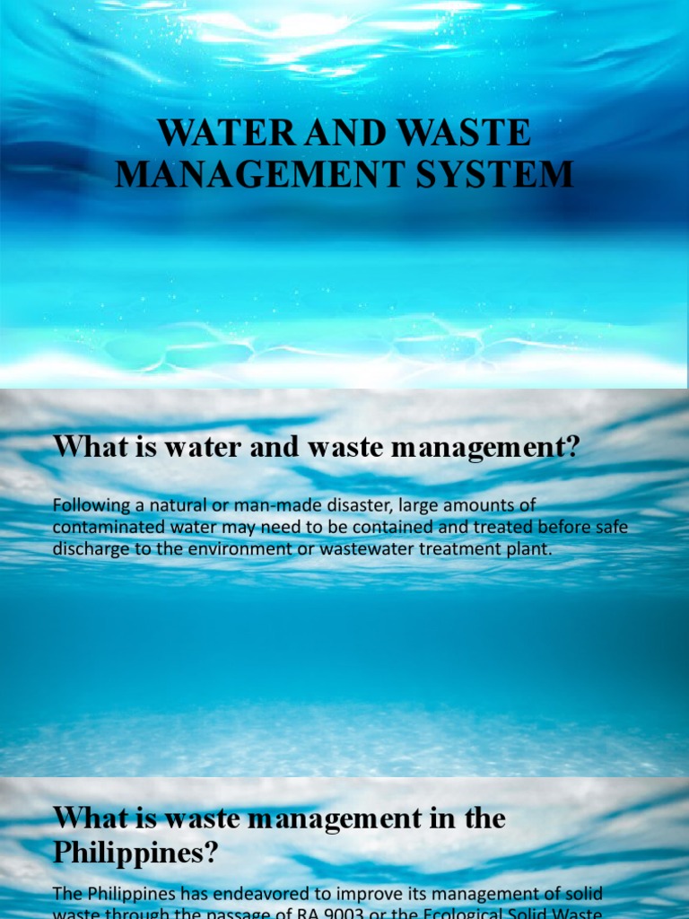 Water and Waste Management Overview | PDF | Wastewater | Sewage Treatment