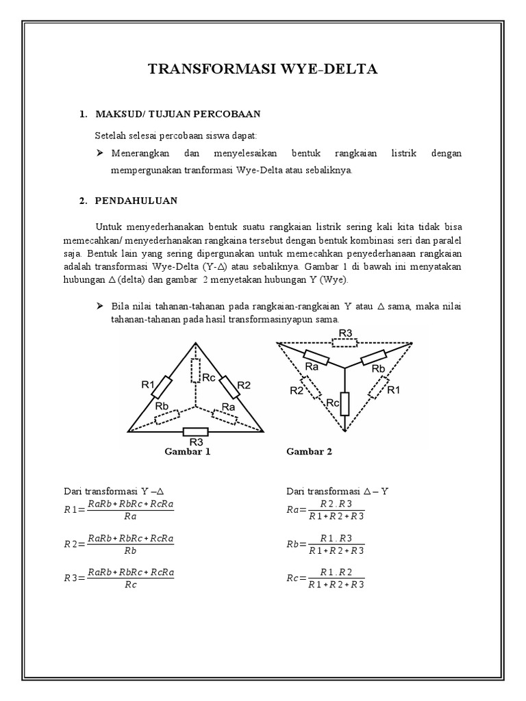 Transformasi Wye-Delta untuk Siswa | PDF
