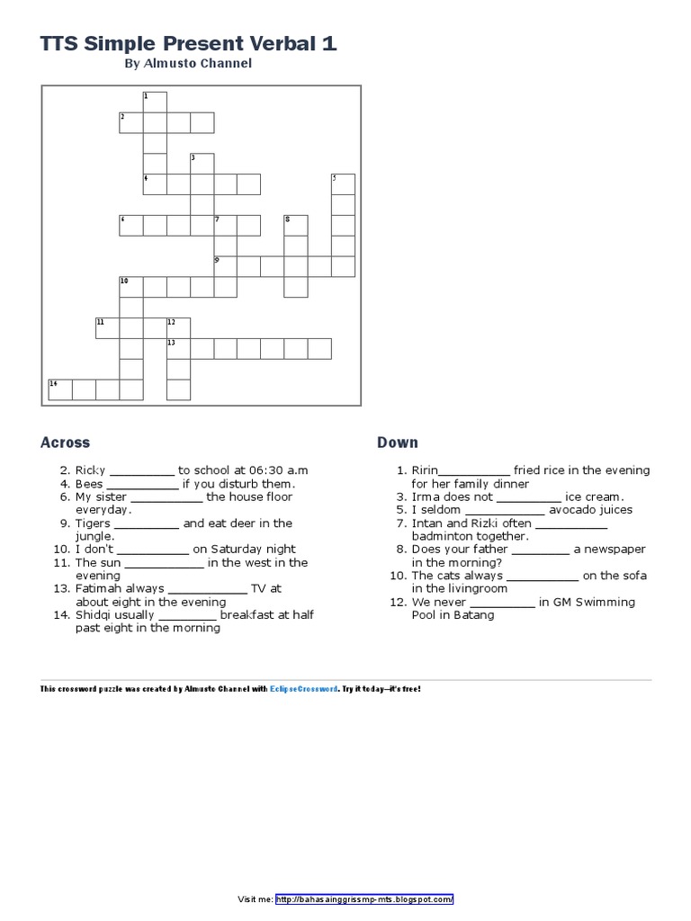 TTS Simple Present Verbal 1 | PDF