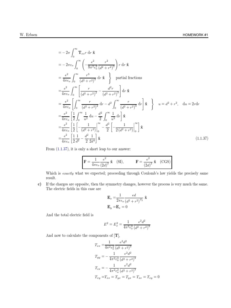 Physics Homework Solutions - 10 10 | PDF | Electric Field ...