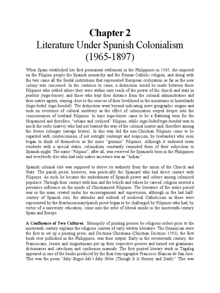 Literature Under Spanish Colonialism: A Confluence of Indigenous and ...