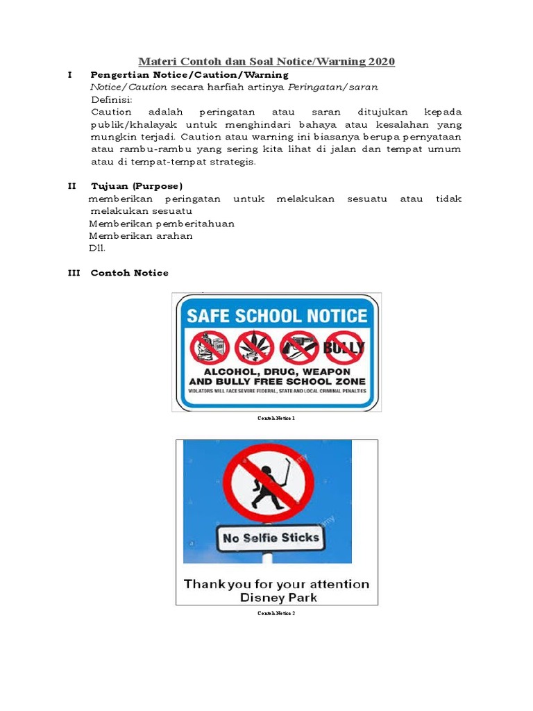 Materi Contoh Dan Soal Notice | PDF