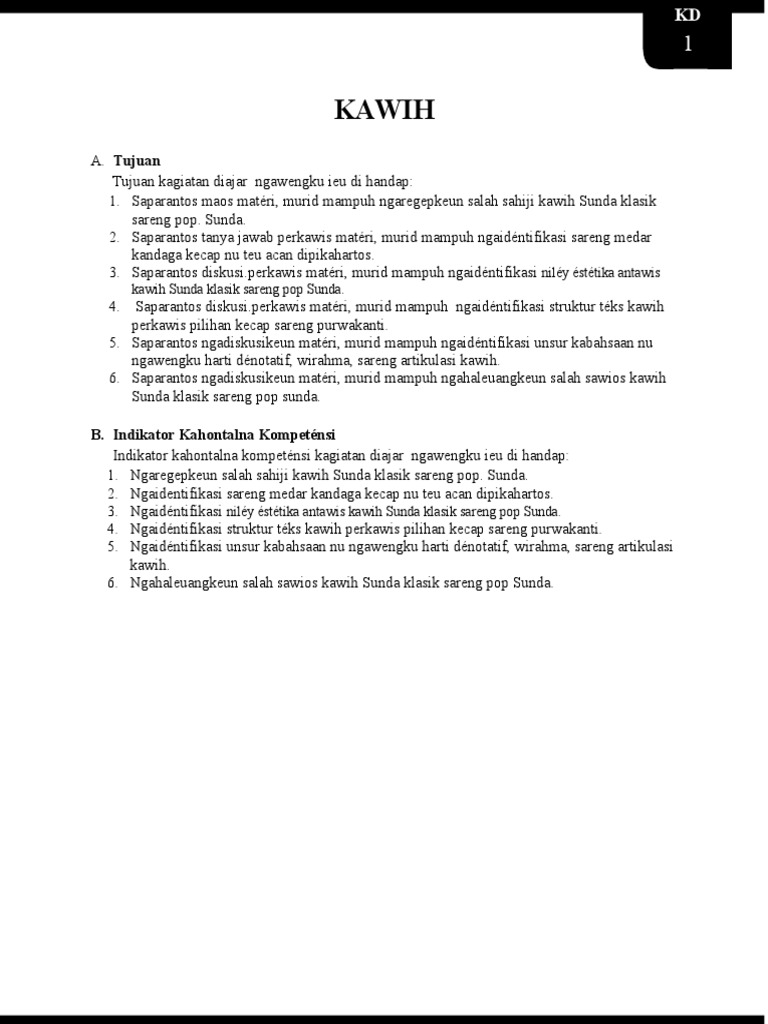 Modul Kawih Basa Sunda | PDF