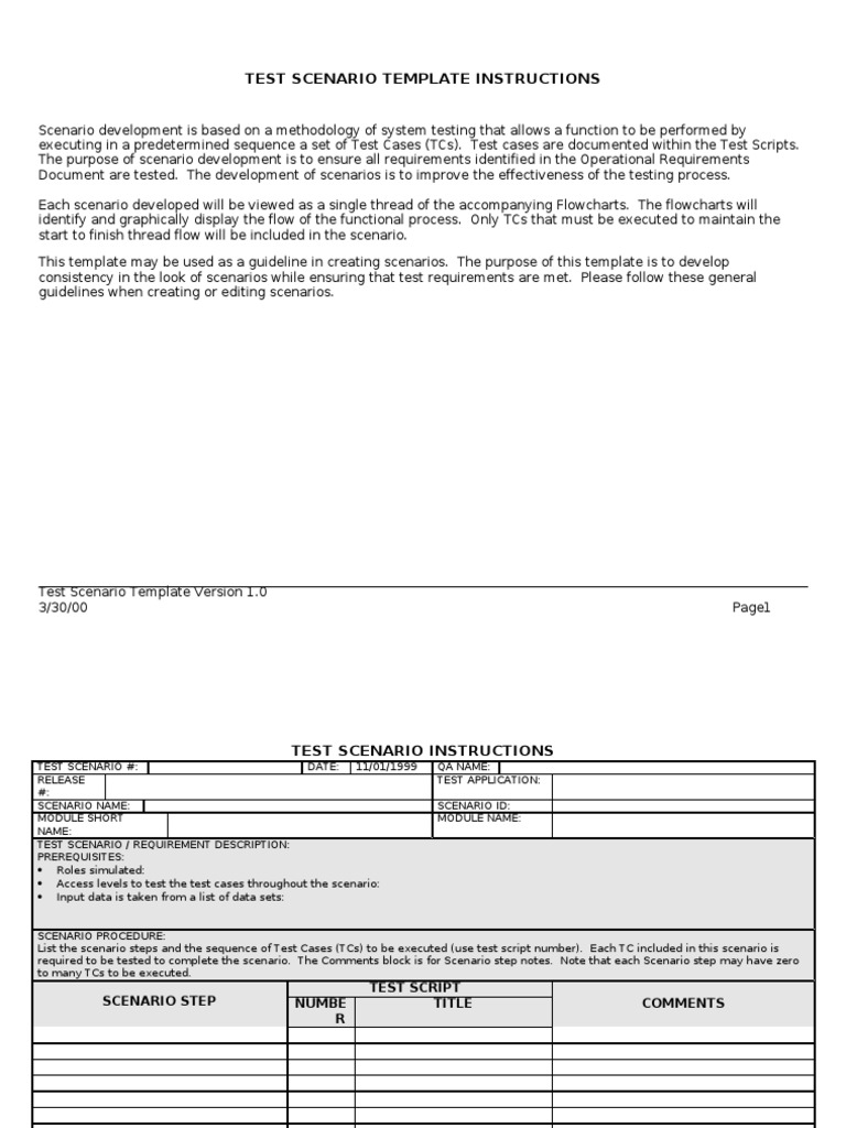 Guidelines for Developing Consistent and Effective Test Scenarios | PDF ...