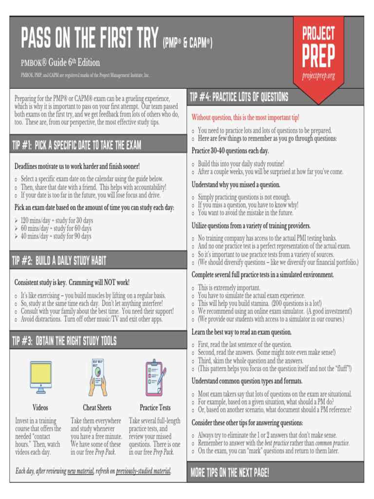 PMP Study Materials | Download Free PDF | Test (Assessment) | Business