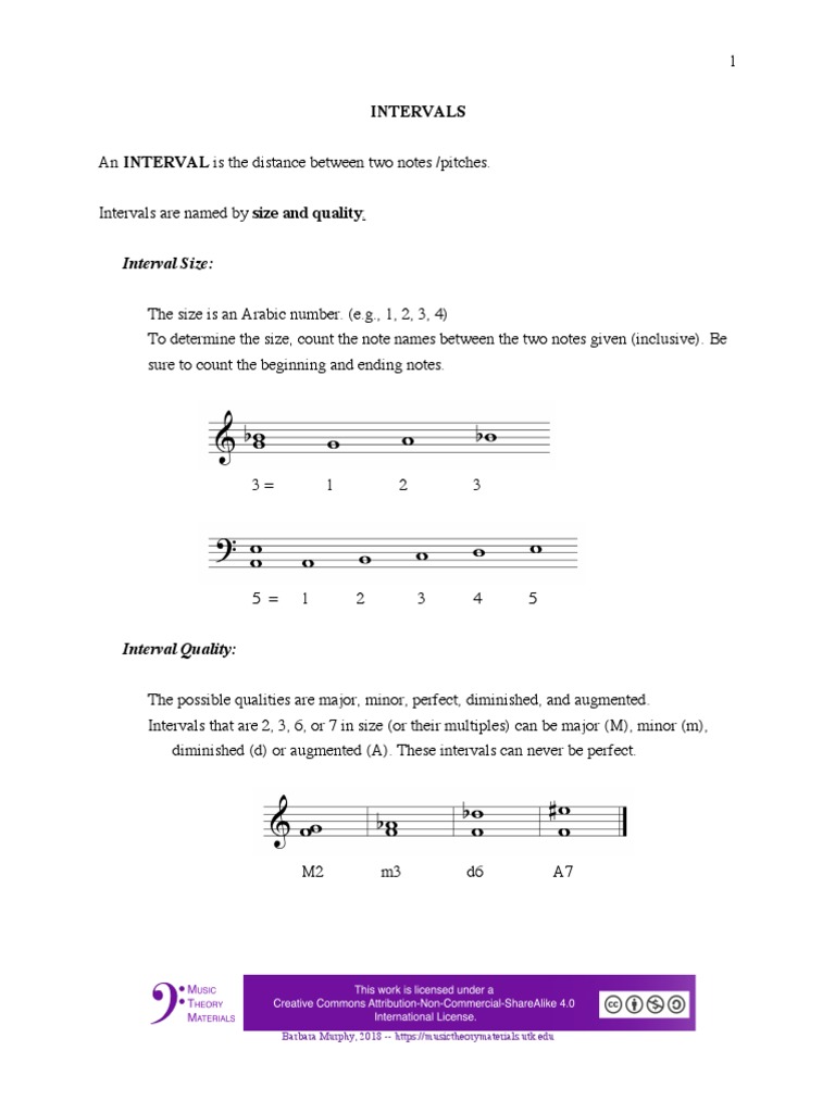 Interval Size:: Intervals | PDF | Interval (Music) | Music Theory