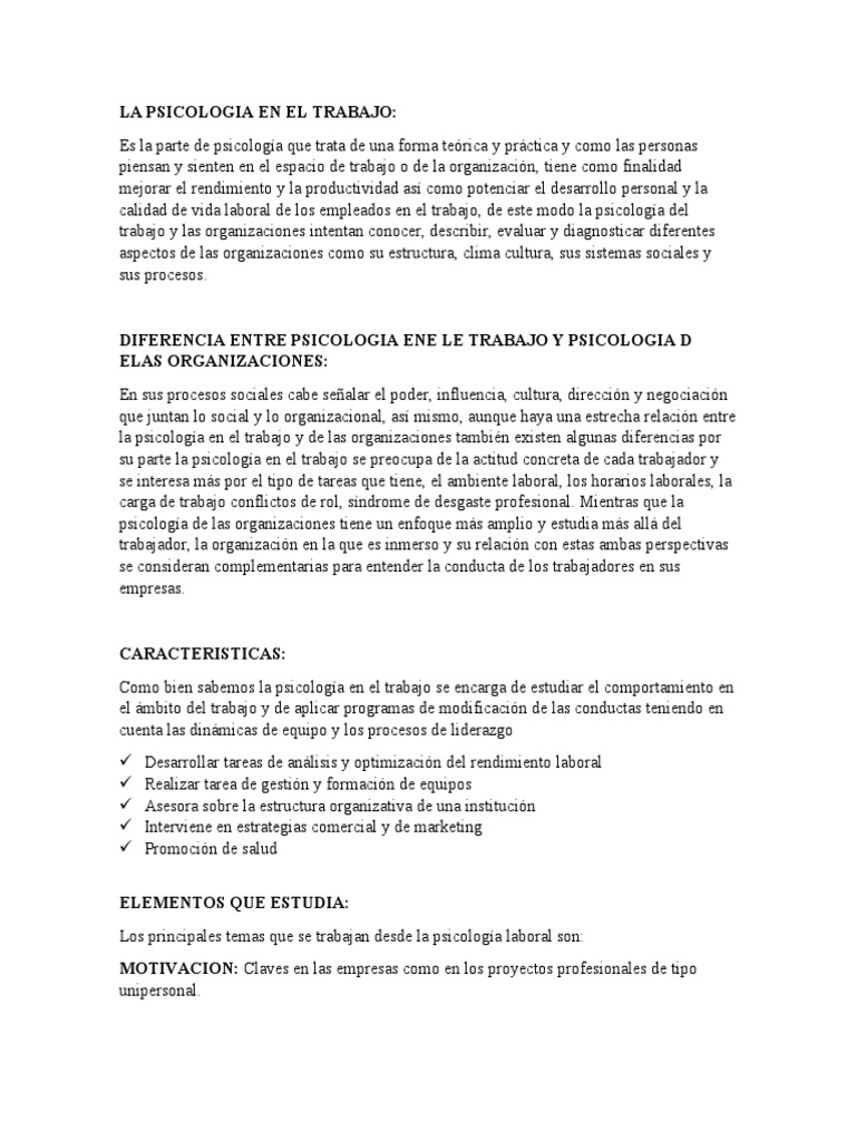 La Psicologia en El Trabajo - Karen Orozco | PDF | Psicología ...
