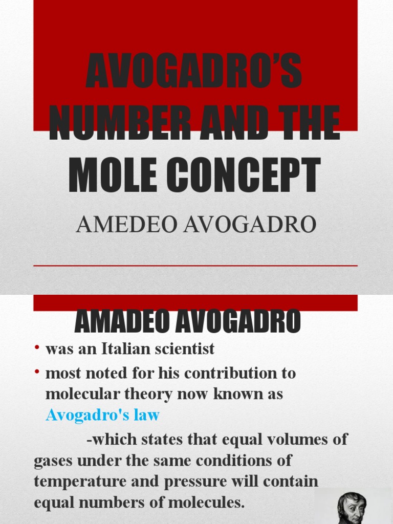 Avogadro's Number and The Mole Concept | PDF