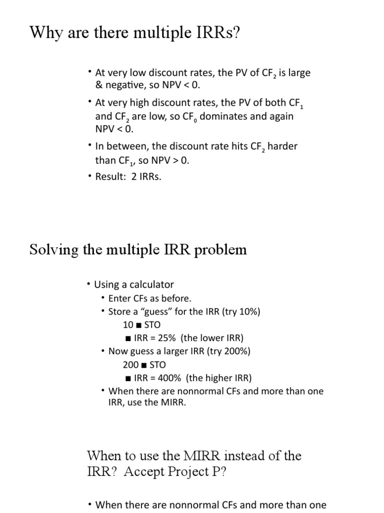 Understanding Multiple IRRs | PDF