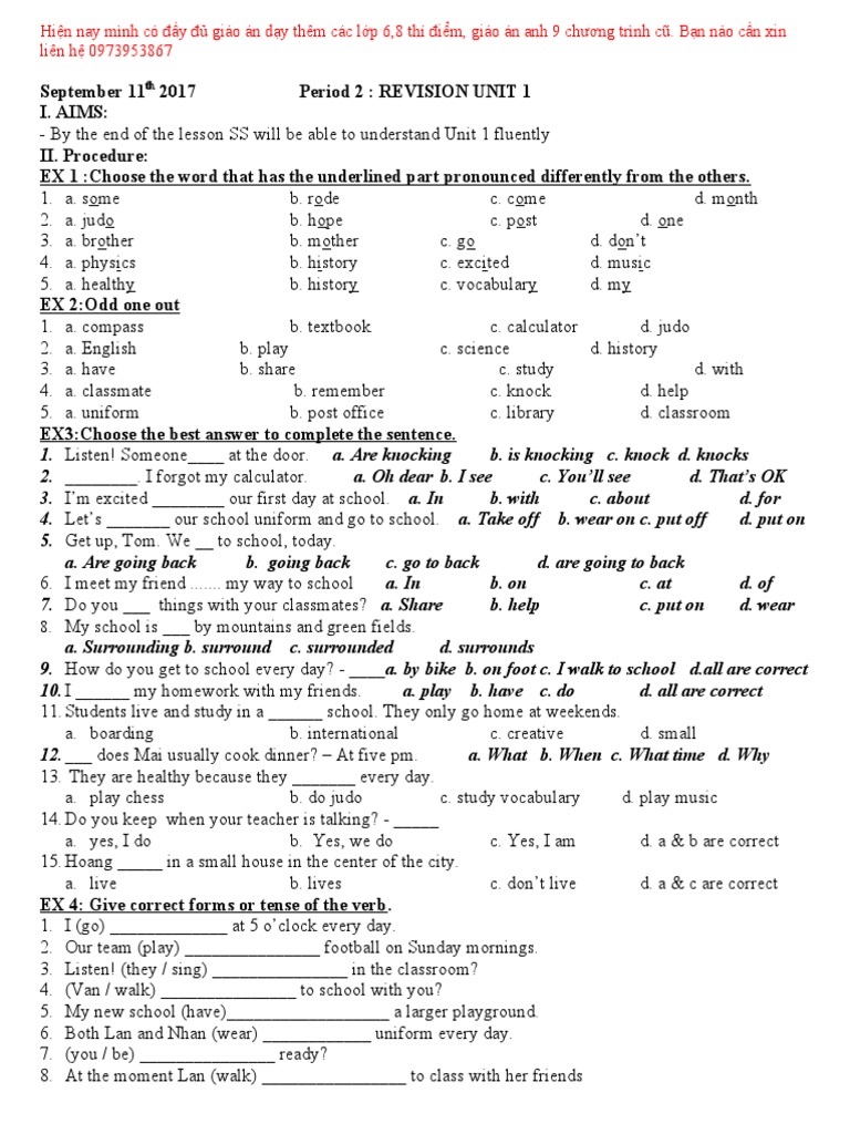 Bai Tap Anh 6 Theo Tung Unit | PDF | Teachers