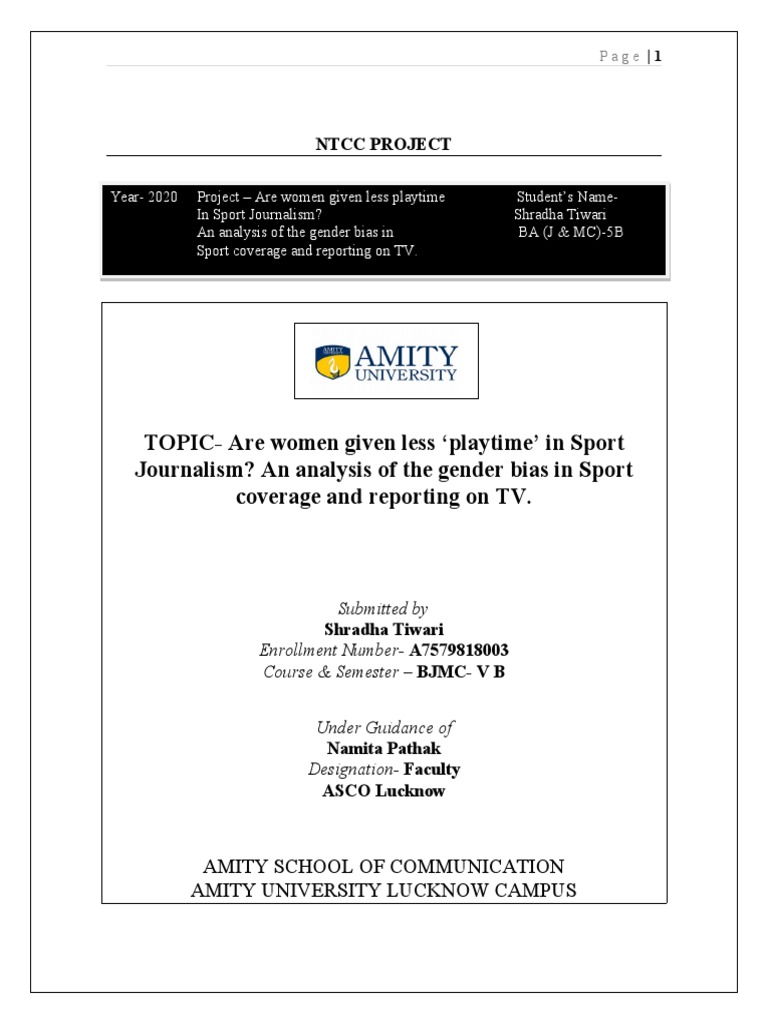 NTCC PROJECT - by Shradha Tiwari BJMC VB | PDF | News | Journalism