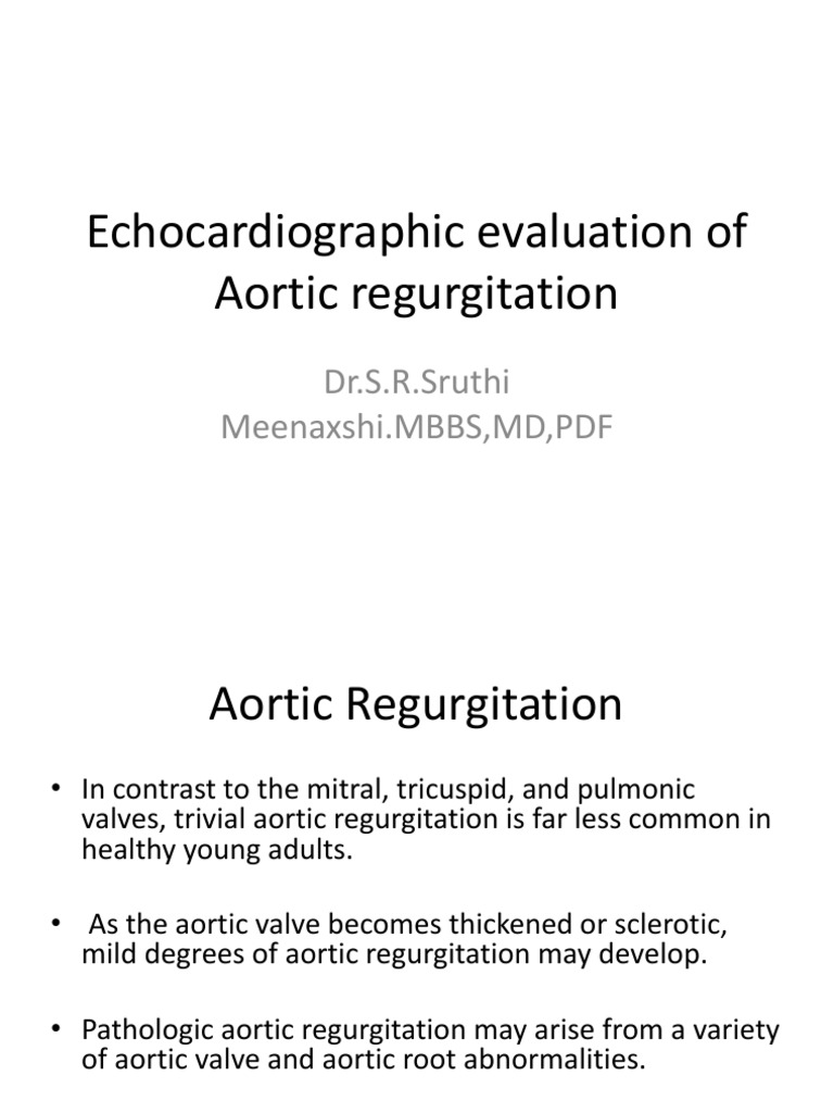 Echocardiographic Evaluation of Aortic Regurgitation | PDF | Heart ...