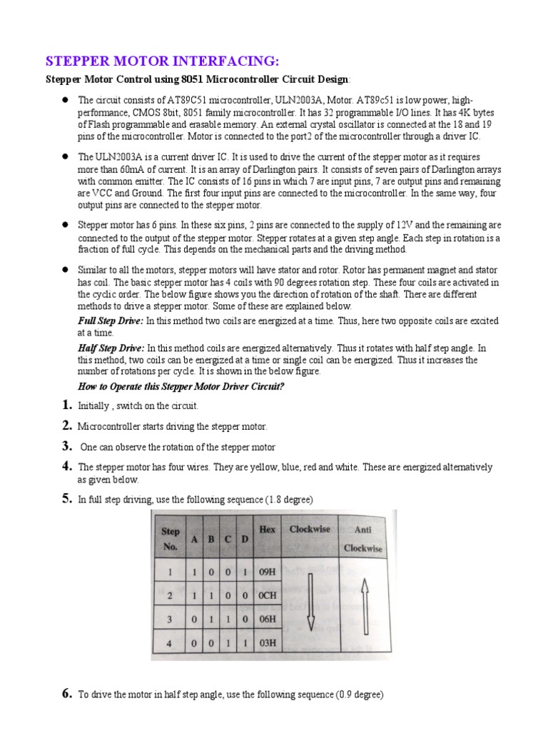 Stepper Motor Interfacing | PDF | Electric Motor | Force