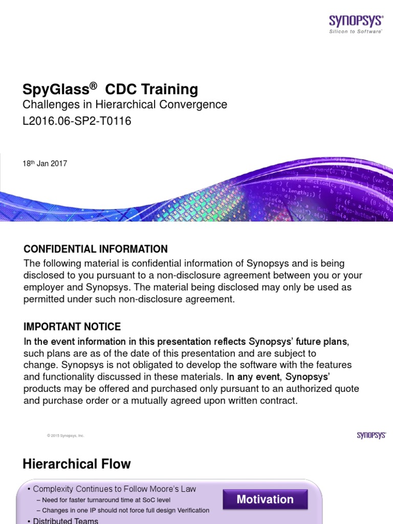 SpyGlass - CDC - Challenges in Hierarchical Convergence - v1.2 - To - Intel | PDF