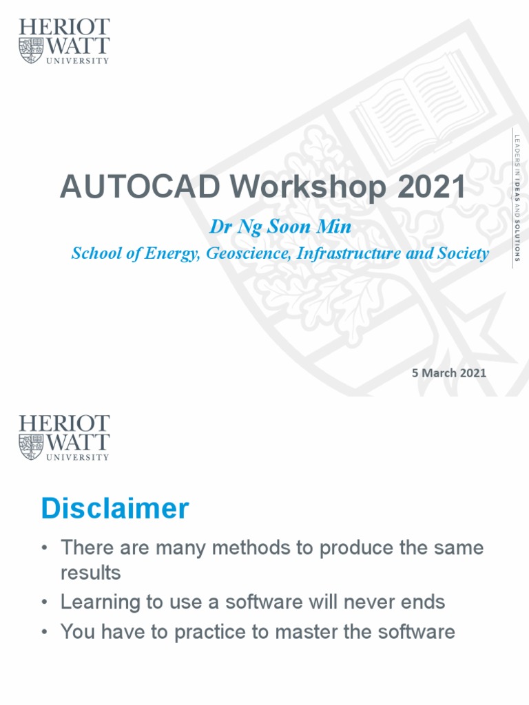 Autocad Workshop 2021 | PDF | Computer Aided Design | Auto Cad