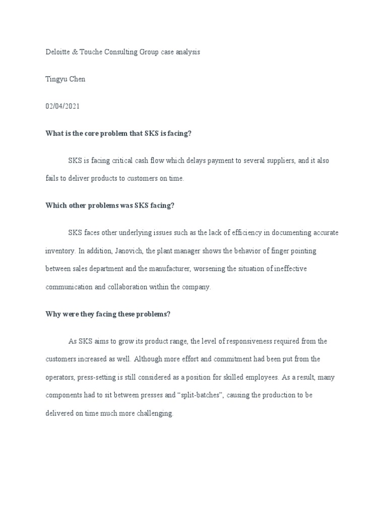 Deloitte Case | PDF | Consultant | Employment