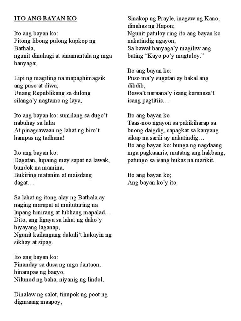 Deklamasyon-Ito Ang Bayan Ko | PDF