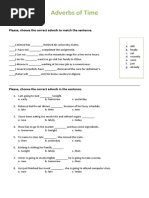 Past Time Words: Grammar Worksheet | PDF | Language Mechanics | Grammar