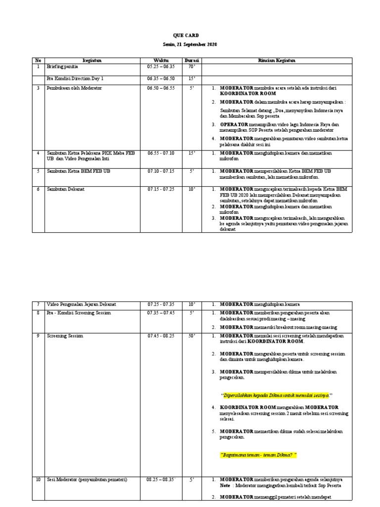 Que Card Moderator | PDF