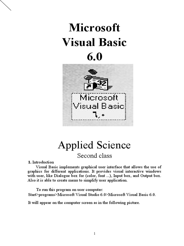 Microsoft Visual Basic 60 Applied Science Pdf 