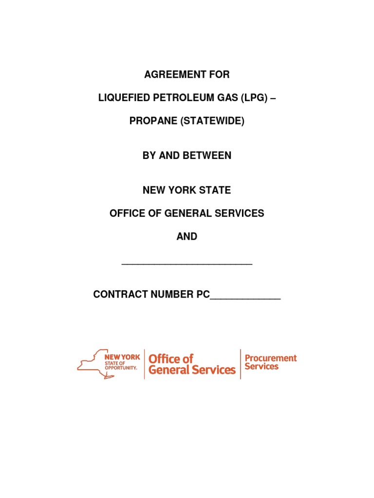 Agreement For Liquefied Petroleum Gas (LPG) - Propane (Statewide) | PDF ...