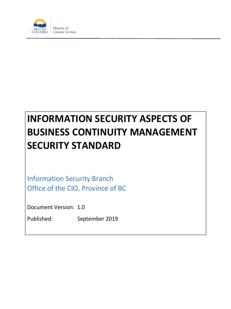 13 - Information Security Aspects of BCM Security Standard v10 | PDF ...