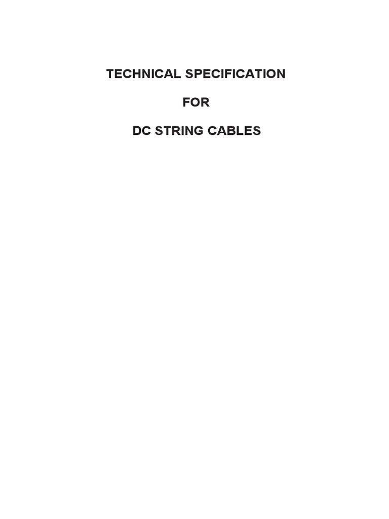 Tech Spec For DC String Cables | PDF | Electrical Conductor ...