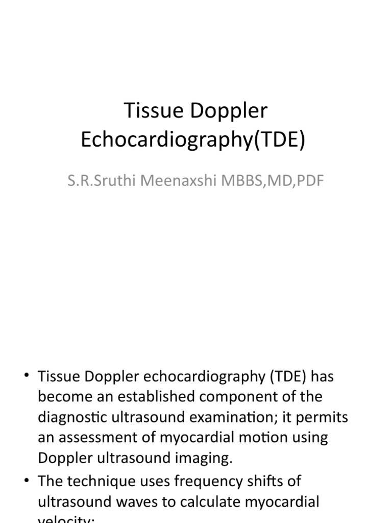 Tissue Doppler Imaging | PDF | Diastole | Echocardiography