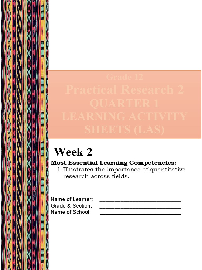 Q1 PR2 LAS Week 2 Importance of Research Across Fields | PDF | Quantitative Research ...