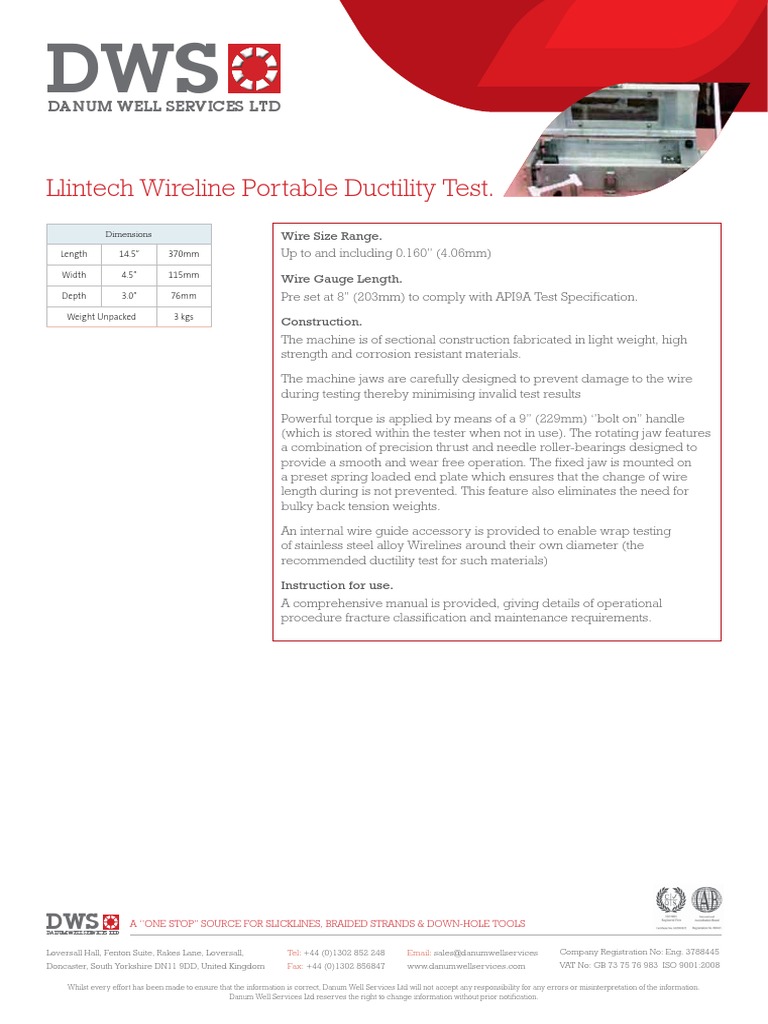 Wireline Ductility Test Guide | PDF | Wire | Building Engineering