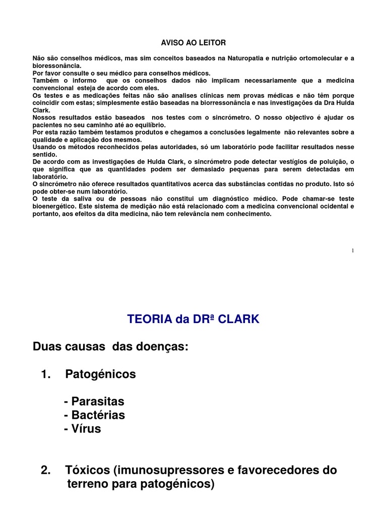 Dra Hulda Clark Niveli | PDF | Câncer | Vitamina