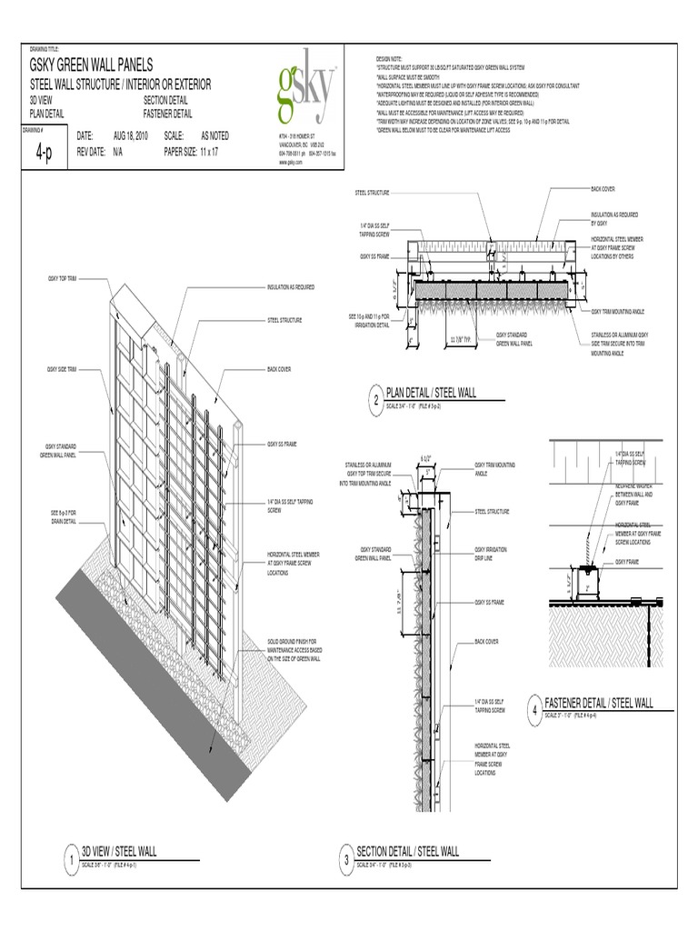 GSKY Green Wall Panel Installation Guide | PDF | Screw | Building