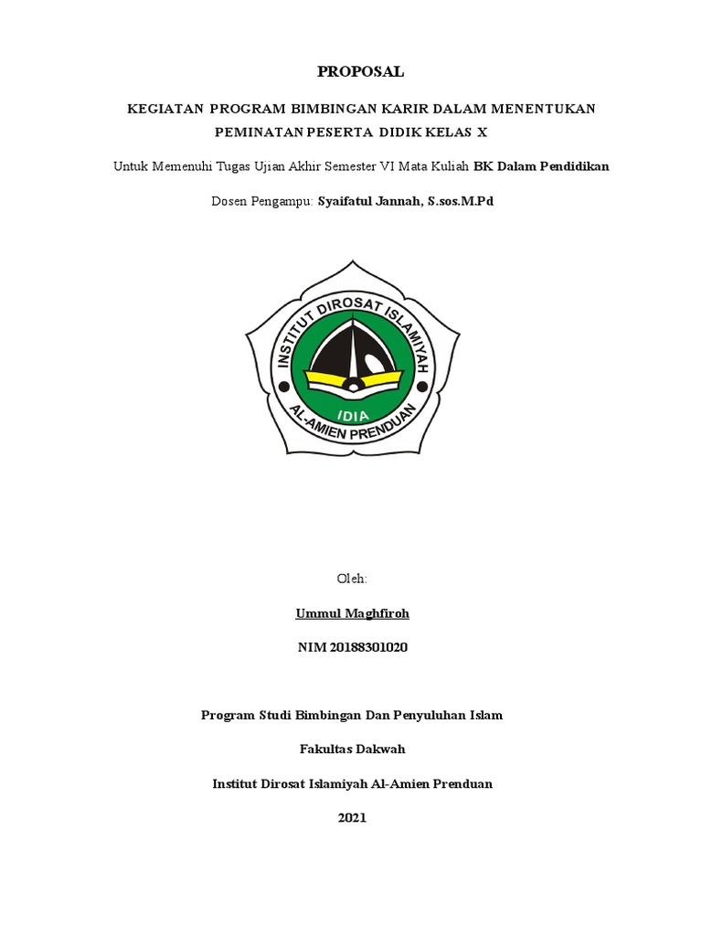 Contoh Proposal Kegiatan BK Di Sekolah | PDF