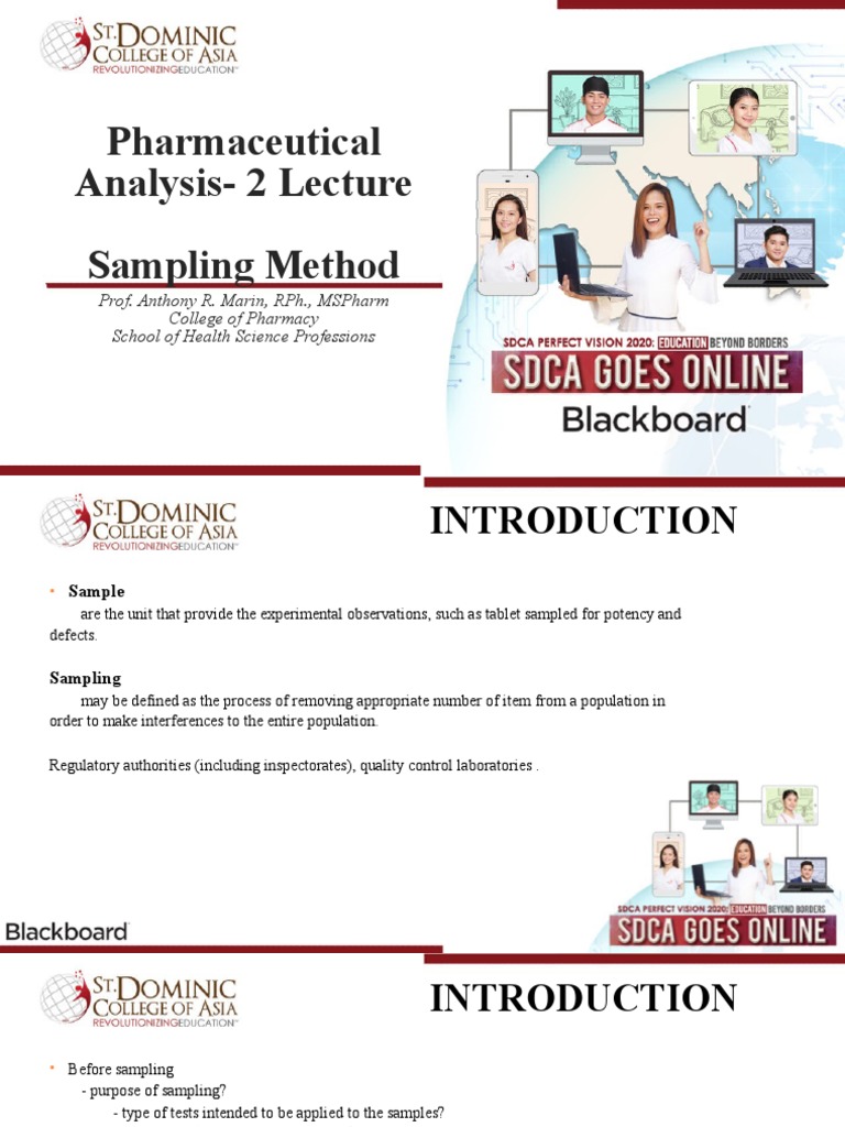 Pharmaceutical Analysis-2 Lecture Sampling Method | PDF | Nature | Wellness