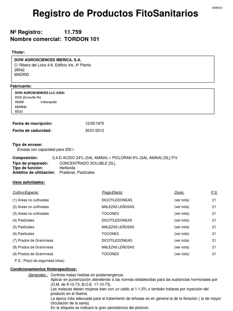 Tordon 101 | PDF | Naturaleza