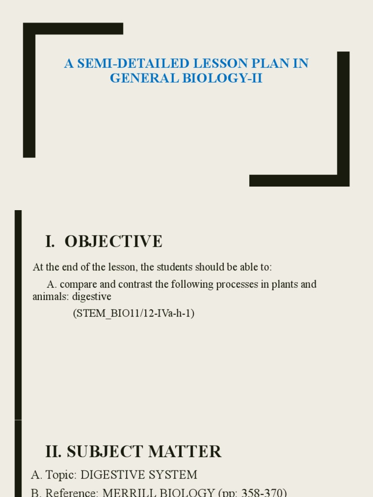 A Semi-Detailed Lesson Plan in General Biology-Ii | PDF ...