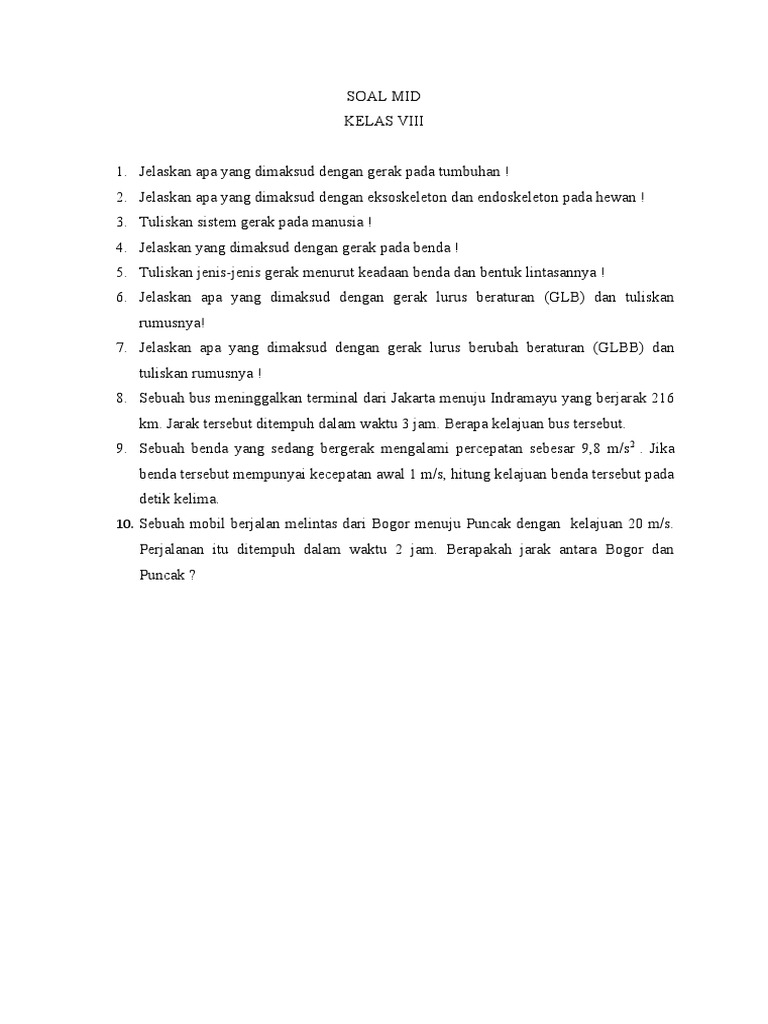 Soal Mid Ipa - Kelas Viii - Citra Mayasari Tanjung | PDF | Teknologi & Rekayasa