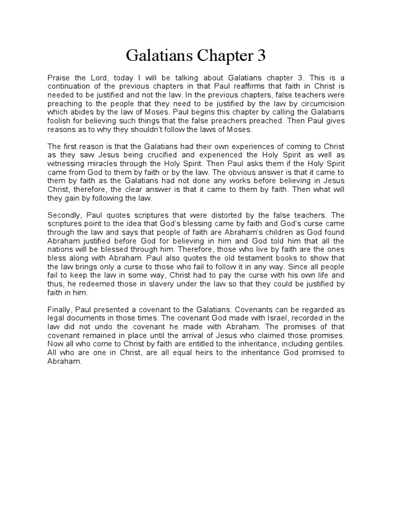 Galatians Chapter 3 | PDF